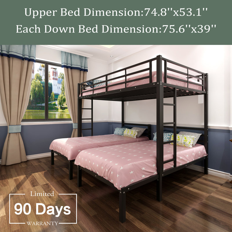 Isabelle & Max™ Adaidh Twin over Twin over Full Triple Bunk Bed with Shelves by Isabelle & Max ...